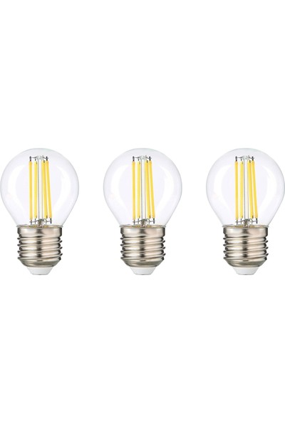 Aral LED G45 6 Watt Şeffaf Cam Beyaz Işık LED Dekoratif Rustik Ampul-3 Adet(3 Lü Paket) Aral LED G45 6 Watt Şeffaf Cam Beyaz Işık LED Dekoratif Rustik Ampul-3 Adet(3 Lü Paket)