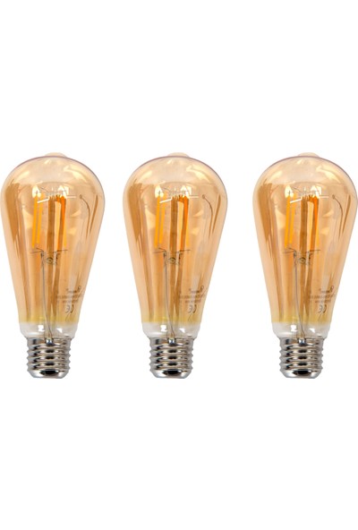 Aral LED ST64 4 Watt Rustik Günışığı (Sarı Işık) Dimmerli LED Ampul 3 Adet (3 Lü Paket) Aral LED ST64 4 Watt Rustik Günışığı (Sarı Işık) Dimmerli LED Ampul 3 Adet (3 Lü Paket)