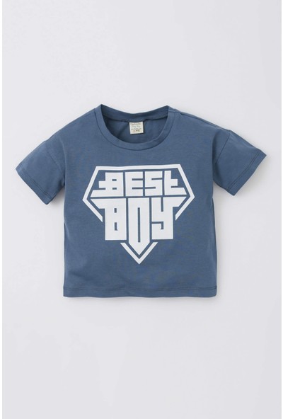 DeFacto Erkek Bebek Regular Fit Baskılı Pamuklu Kısa Kollu Tişört X6799A222SM