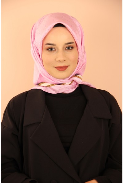 Vissona Pembe 10490 Twill İpek Eşarp - 24-03