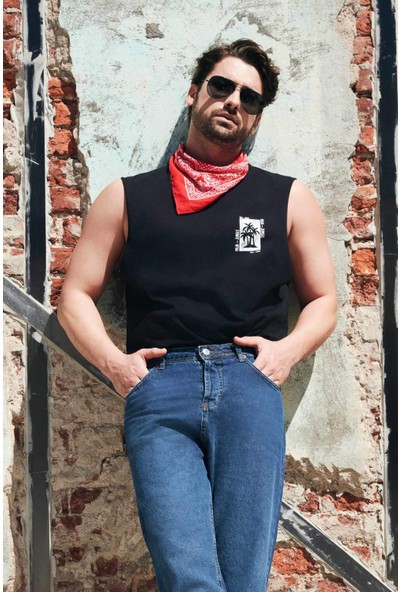 DeFacto Boxy Fit Baskılı Pamuklu Penye Atlet U0333AZ22SM DeFacto Boxy Fit Baskılı Pamuklu Penye Atlet U0333AZ22SM