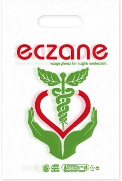 Naksan Elgeçme Eczane Poşeti (No:2) 26X38 cm (Tasarım 4) - 100 Adet