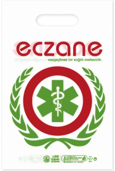 Naksan Elgeçme Eczane Poşeti (No:1) 22X33 cm (Tasarım 5) - 100 Adet