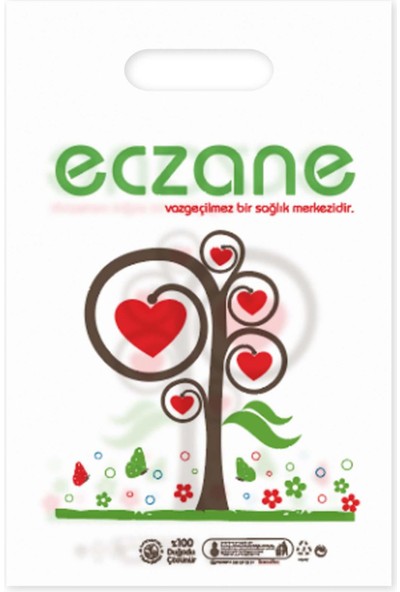 Naksan Elgeçme Eczane Poşeti (No:1) 22X33 cm (Tasarım 3) - 100 Adet