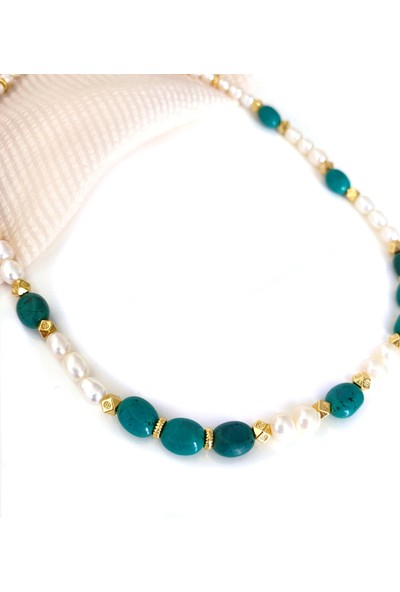 Firuze Taş ve Inci Taş Tasarım Kolye