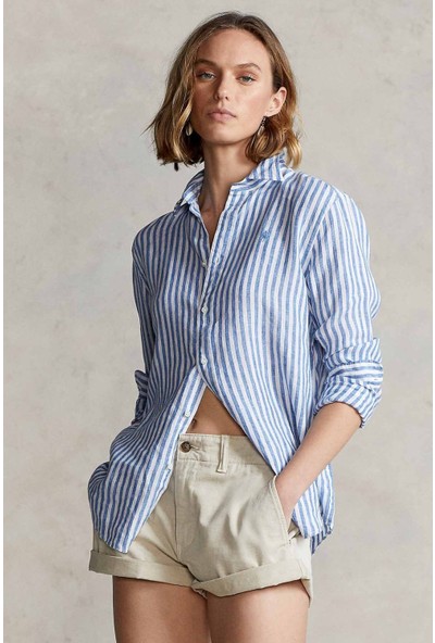 Polo Ralph Lauren Relaxed Fit Keten Çizgili Gömlek