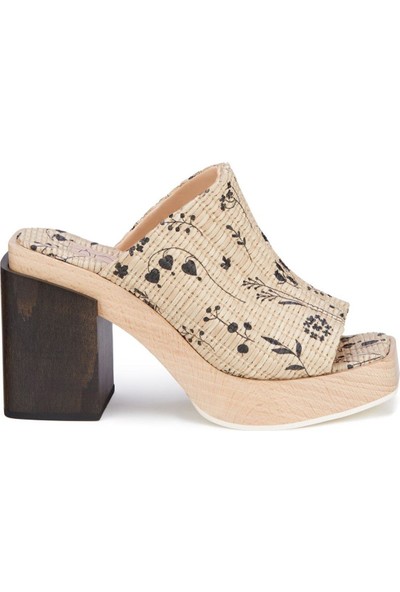 Agl Tatami Desenli Topuklu Hasır Terlik