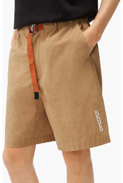 Kenzo Beli Lastik ve Kemerli Yandan Cepli Şort