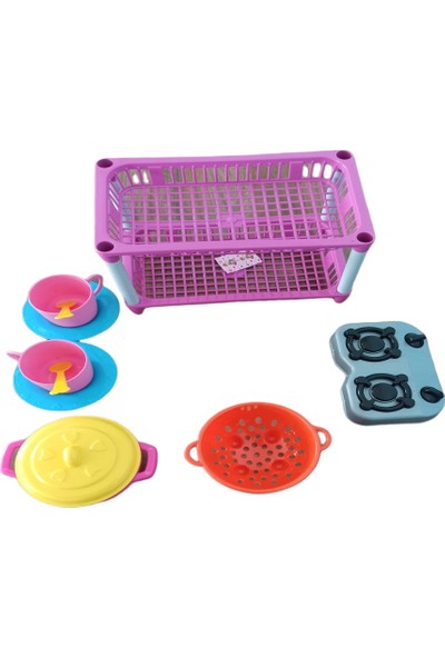 Ketsan 2 Katlı Oyuncak Bulaşık Sepeti-Pembe Ketsan 2 Katlı Oyuncak Bulaşık Sepeti-Pembe