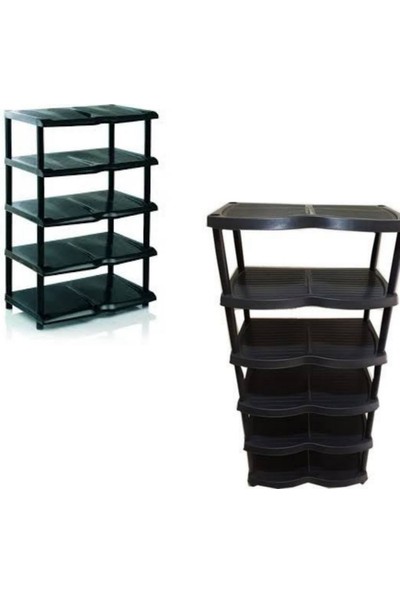 Plastik Ayakkabılık Lüks Kahverengi ve Siyah