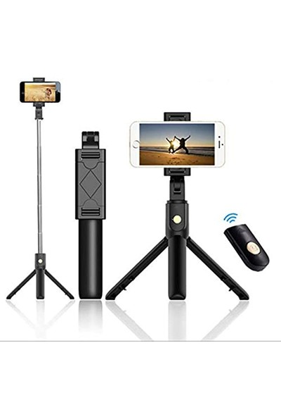 Bayer Q07 Tripod Ayaklı 1 Metre Bluetooth Kumandalı Selfie Çubuğu