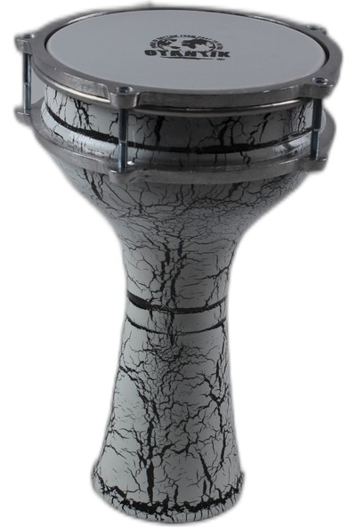 Beyaz Çatlak Boyalı 3 Numara Darbuka