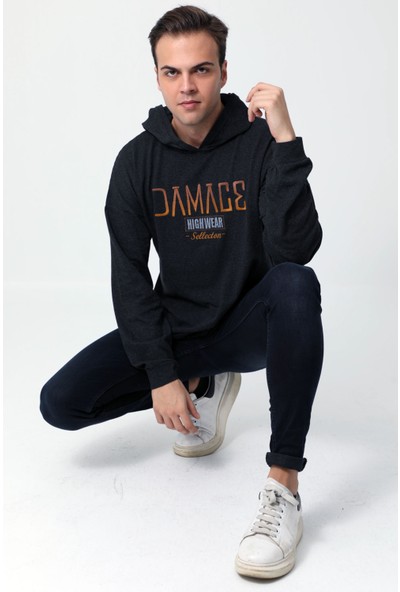 Pijama City Erkek Nakış Detaylı Kapüşonlu Sweatshirt