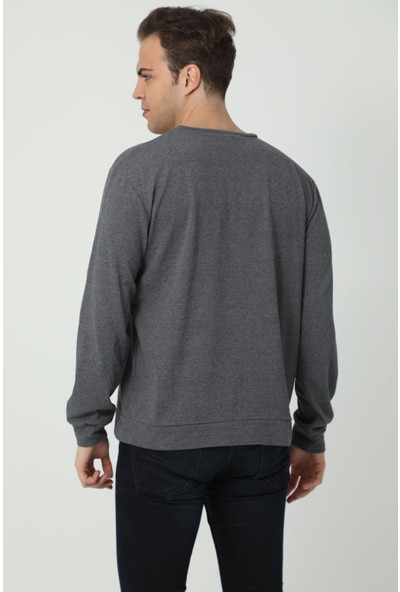 Pijama City Erkek Uzun Kollu Nakış Detaylı Bisiklet Yaka Sweatshirt