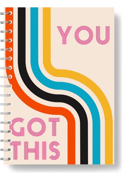 Incognito Notes by 3C Dijital You Got This A5 14X20 Spiralli Çizgisiz Not Defteri Incognito Notes by 3C Dijital You Got This A5 14X20 Spiralli Çizgisiz Not Defteri