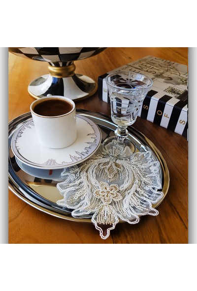 Çeyiz Dantelim 6 Lı Kahve Sunum Tepsi Örtüsü Kokteyl Peçete Çeyiz Dantelim 6 Lı Kahve Sunum Tepsi Örtüsü Kokteyl Peçete