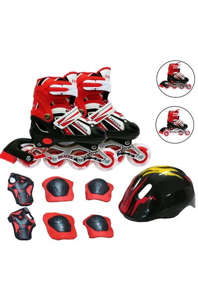 Liggo Çift Sıra Ayarlanabilir Çocuk Pateni Koruyucu+Kask Liggo Çift Sıra Ayarlanabilir Çocuk Pateni Koruyucu+Kask