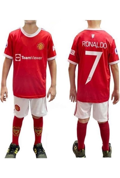 Liggo M. United Ronaldo Çocuk Forma Takımı Forma Şort Çorap Hediyeli Liggo M. United Ronaldo Çocuk Forma Takımı Forma Şort Çorap Hediyeli