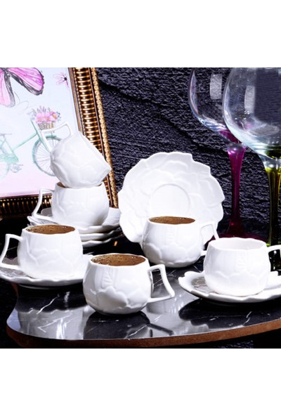 6'lı Porselen Kahve Fincan Takımı