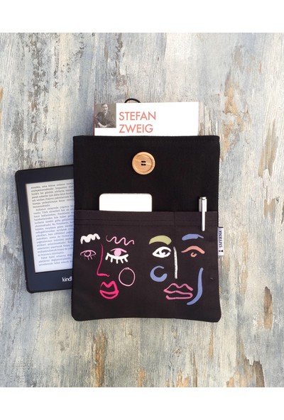 Kitap Kılıfı / Kitap Çantası , Soyut Yüzler