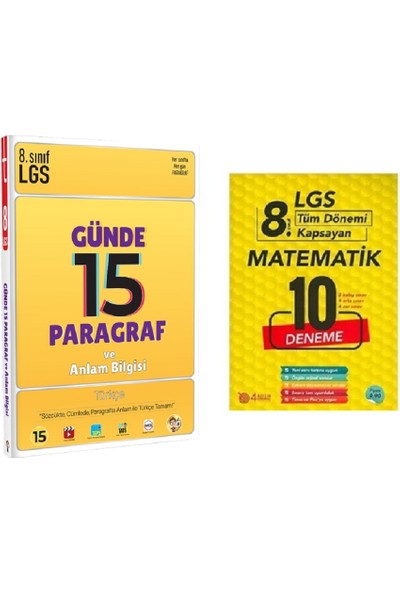 Lgs Günde 15 Paragraf ve Anlam Bilgisi ve 8. Sınıf Tüm Dönemi Kapsayan 10'lu Deneme Lgs Günde 15 Paragraf ve Anlam Bilgisi ve 8. Sınıf Tüm Dönemi Kapsayan 10'lu Deneme