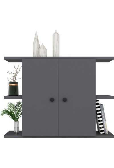 Ida Dekor Kalimera Duvar Rafı & Kitaplık Antrasit Ida Dekor Kalimera Duvar Rafı & Kitaplık Antrasit