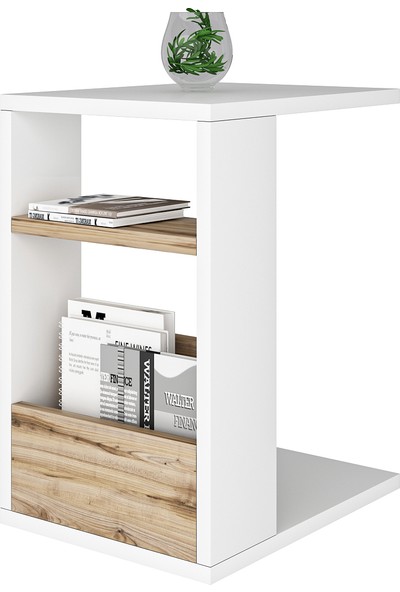 İda Behram Yan Sehpa Beyaz - Çırağan