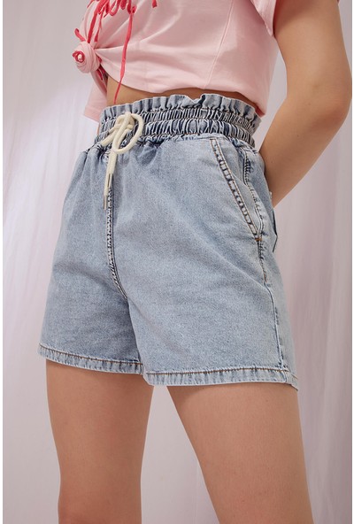 Fashion Friends 22Y0662K1 Kadın Kot&kanvas Şort Mavi Fashion Friends 22Y0662K1 Kadın Kot&kanvas Şort Mavi