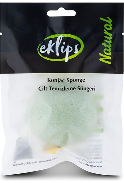 Eklips Natural Konjac Cilt Temizleme Süngeri Yeşil Eklips Natural Konjac Cilt Temizleme Süngeri Yeşil