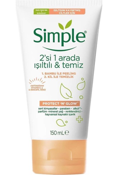 Simple Peeling Protect & Glow Işıltı & Temizlik 150 Ml Simple Peeling Protect & Glow Işıltı & Temizlik 150 Ml