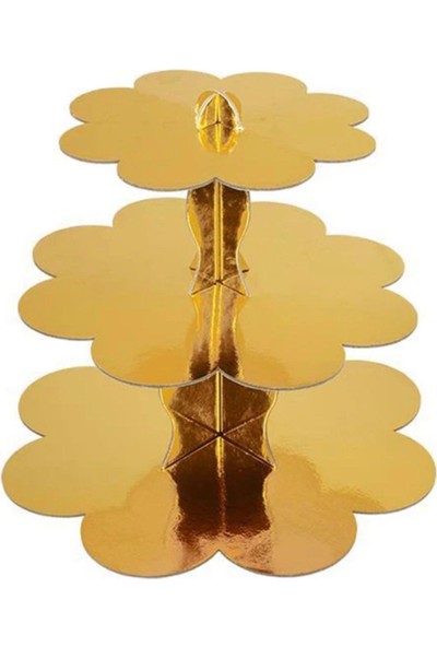 İnci 3 Katlı Karton Cup Cake Standı İnci 3 Katlı Karton Cup Cake Standı