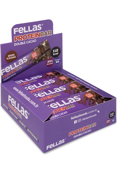 Fellas Protein Bar - Duble Kakaolu 32 gr x 12 Adet Fellas Protein Bar - Duble Kakaolu 32 gr x 12 Adet