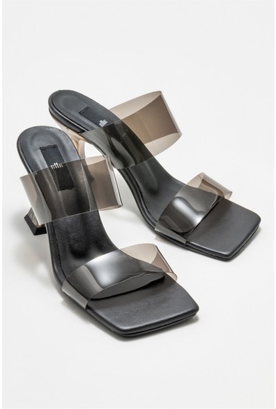 Elle Shoes Siyah Kadın Topuklu Terlik