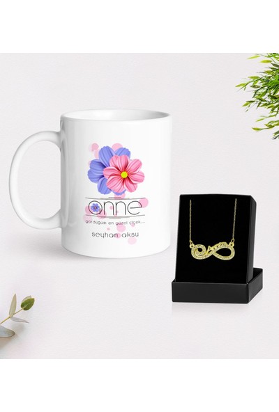 Kişiye Özel Anne Temalı Kupa ve Sonsuzluk Annem Kolye Hediye Seti Kişiye Özel Anne Temalı Kupa ve Sonsuzluk Annem Kolye Hediye Seti