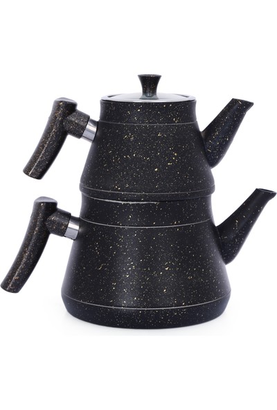 Omar Granit Aile Boyu Çaydanlık Siyah