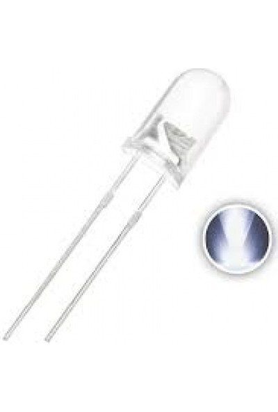 Robot Diyarı 5mm Şeffaf Beyaz LED Robot Diyarı 5mm Şeffaf Beyaz LED