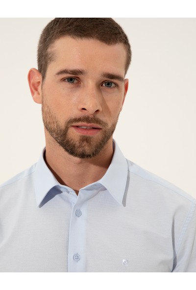Pierre Cardin Açık Mavi Slim Fit Armürlü Gömlek 50255274-VR003 Pierre Cardin Açık Mavi Slim Fit Armürlü Gömlek 50255274-VR003