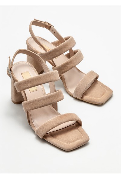 Elle Shoes Naturel Deri Kadın Topuklu Sandalet Elle Shoes Naturel Deri Kadın Topuklu Sandalet