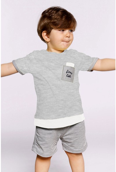 Zepkids Erkek Çocuk Nakışlı Şortlu Takım 2-5 Yaş