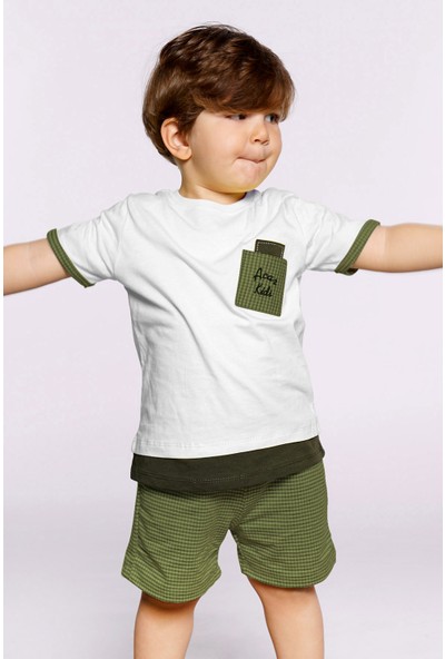 Zepkids Erkek Çocuk Nakışlı Şortlu Takım 2-5 Yaş
