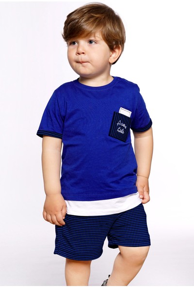 Zepkids Erkek Çocuk Nakışlı Şortlu Takım 2-5 Yaş