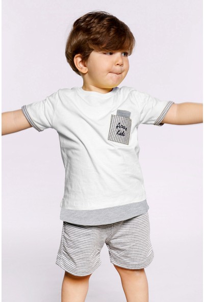 Zepkids Erkek Çocuk Nakışlı Şortlu Takım 2-5 Yaş