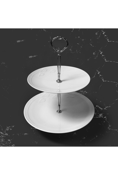 Güral Porselen Rene 2 Katlı Kurabiyelik