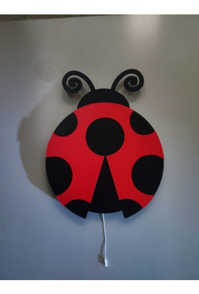 Dora Home Ddekoratif Akşap Ugur Böceği Model Gece Lambası