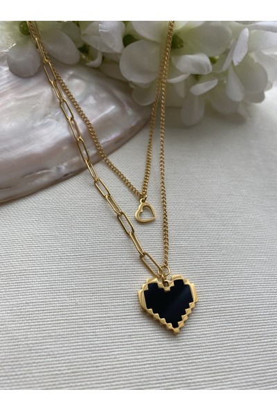 Marsupilami Stores Çelik Ikili Kalp Kolye Gold Renk Marsupilami Stores Çelik Ikili Kalp Kolye Gold Renk