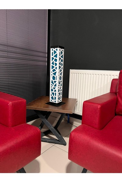 Miray Kompozit Paslanmaz Iç ve Dış Mekan Dekoratif Armatür Aydınlatma Beyaz Kasa Turkuaz Renk 40 cm