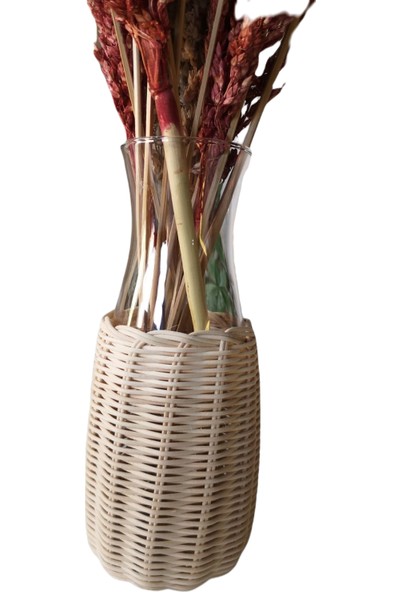 Rattan Doğal Bambu Vazo Rattan Rattan Doğal Bambu Vazo Rattan