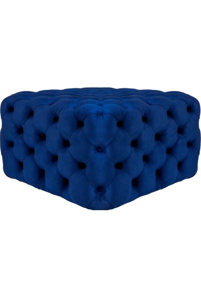 Chester Kapitoneli Lacivert Kare Puf
