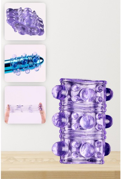 Tırtıklı Yarım Penis Kılıfı Penis Halkası Model-2 Mor Renk