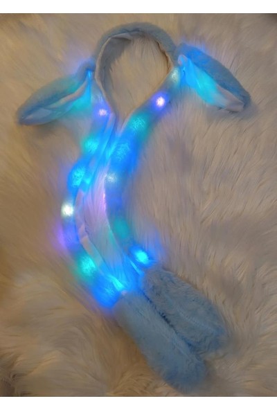 Hd Marketim 1 Adet Mavi Hareketli Işıklı Tavşan Kulak Taç